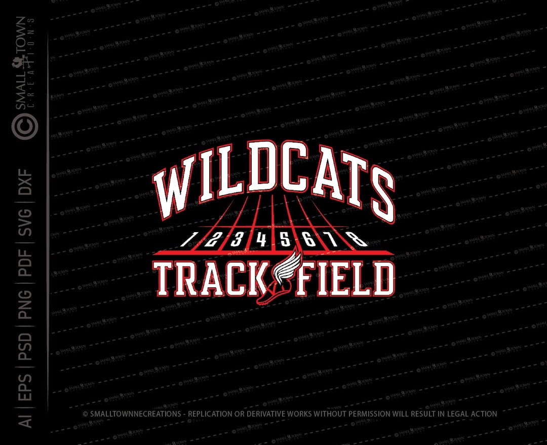 Wildcat Track and Field SVG // © Smalltownnecreations 9.1.23 - Etsy