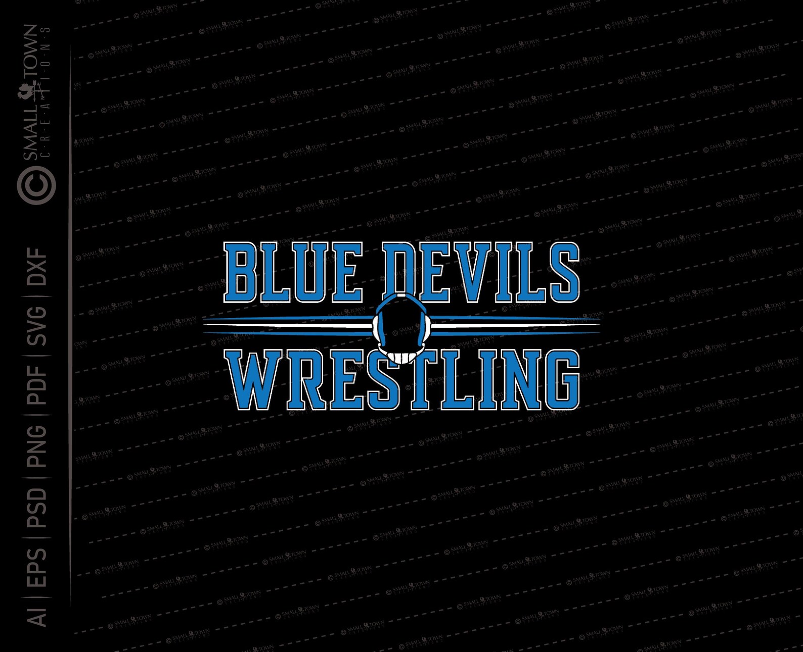 Blue Devil Wrestling SVG // © Smalltownnecreations 10.16.21 - Etsy