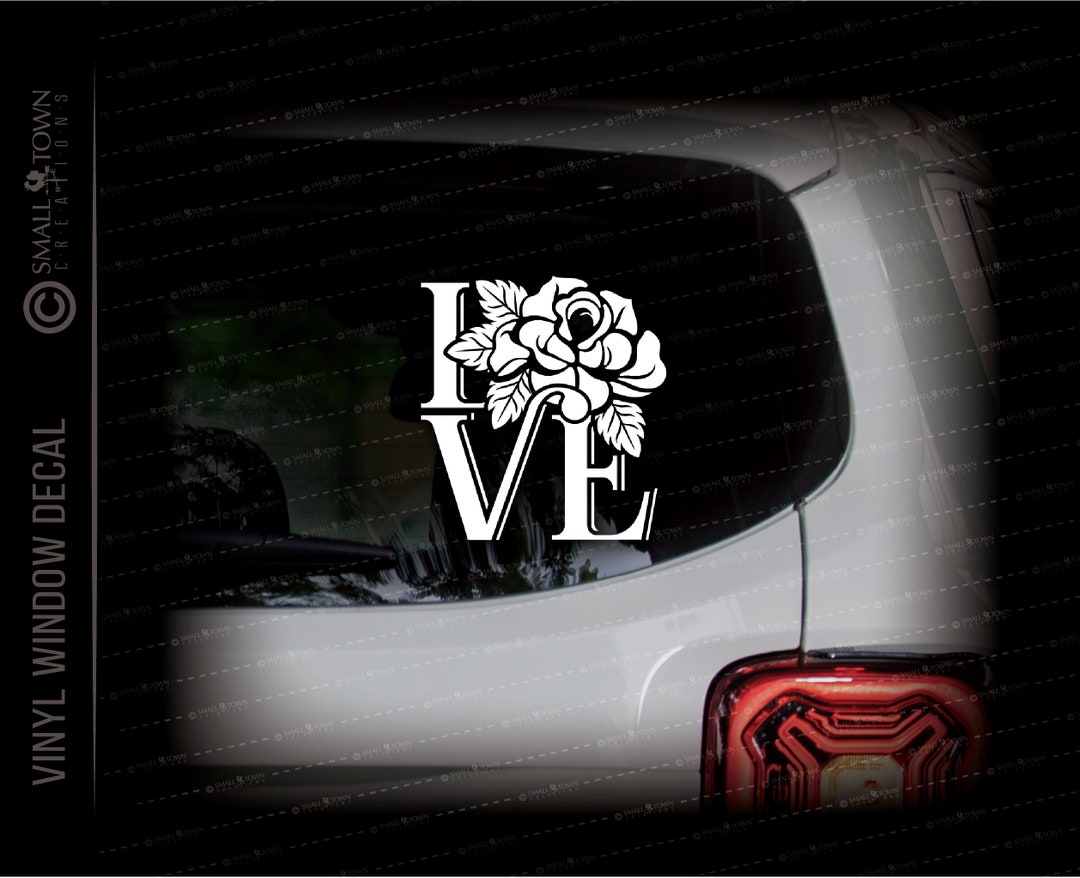 Love Decal // Rose Decal // Decal for Cars // Love Sticker // Rose ...