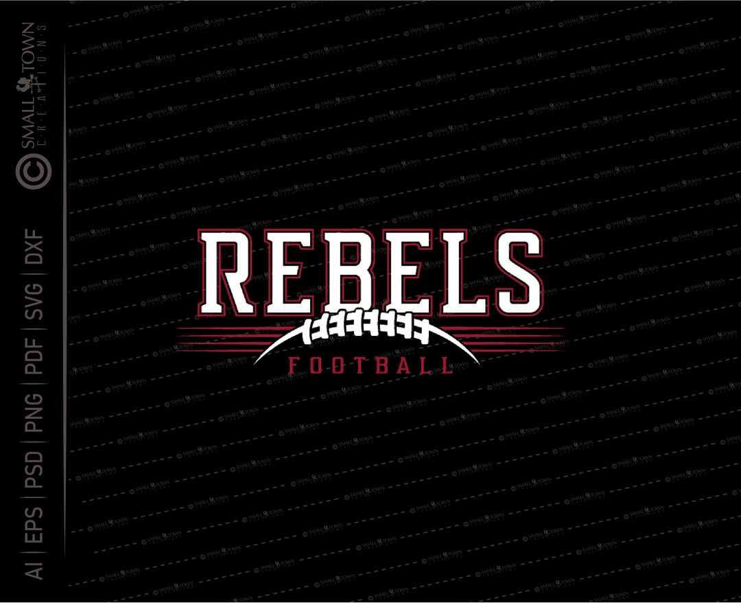 Rebel Football SVG // © Smalltownnecreations 9.12.21 - Etsy