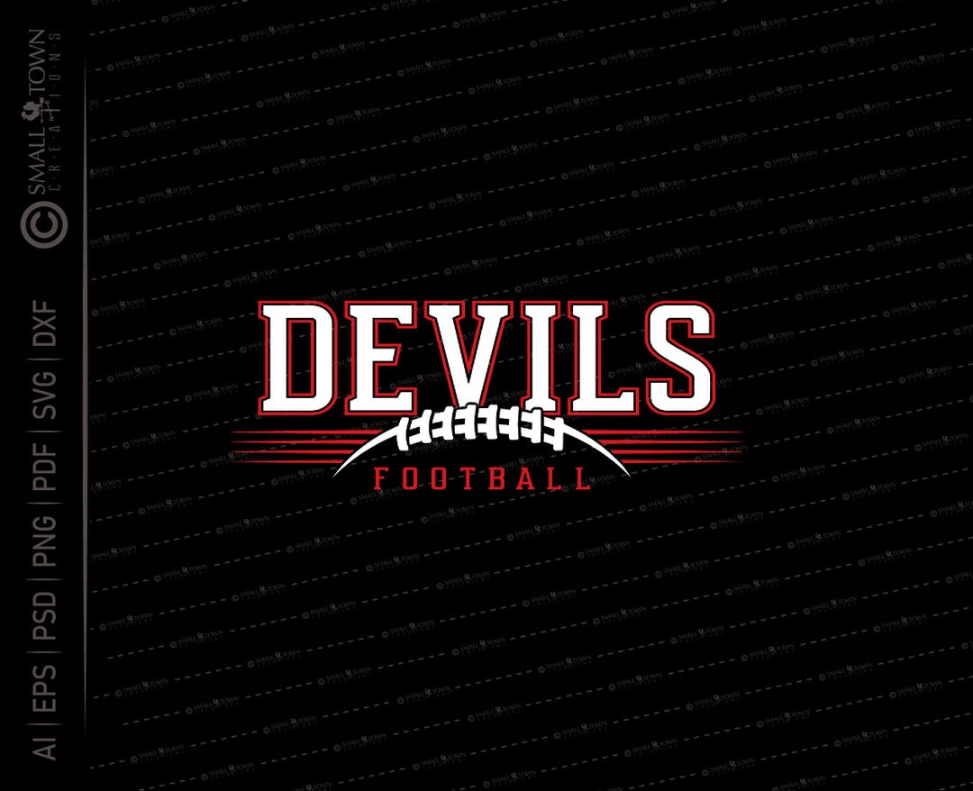 Devil Football SVG // © Smalltownnecreations 8.8.22 - Etsy
