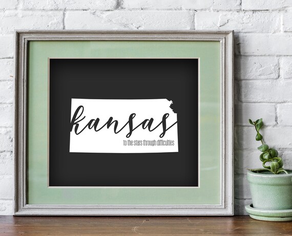 Kansas Kansas state Kansas motto To the stars through | Etsy
