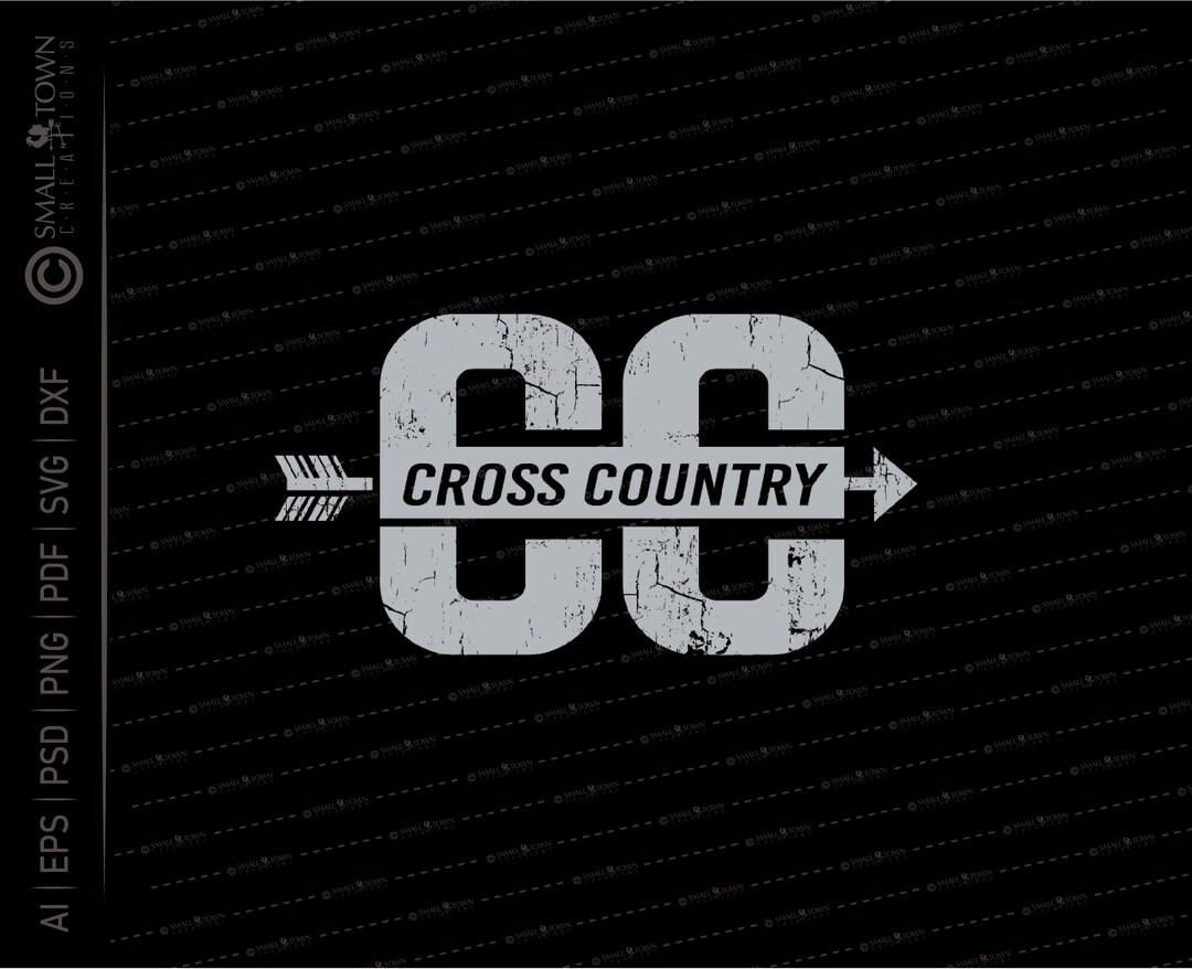 Cross Country SVG // DISTRESSED // © Smalltownnecreations 1.17.24 - Etsy