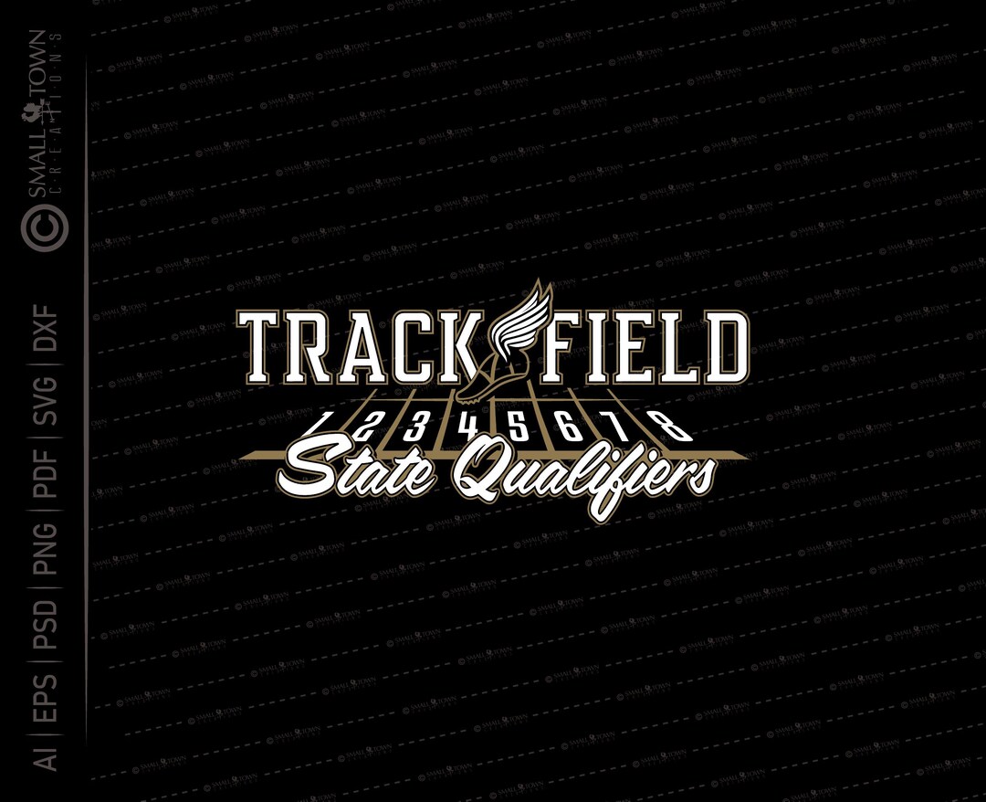 State Track and Field SVG // © Smalltownnecreations 4.19.22 - Etsy