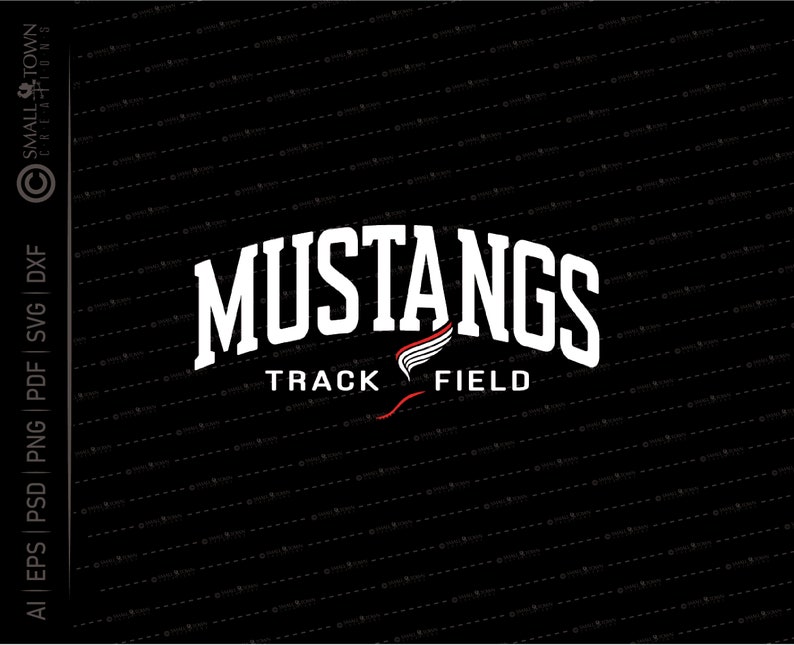 Mustang Track and Field SVG // © Smalltownnecreations 2.2.24 - Etsy