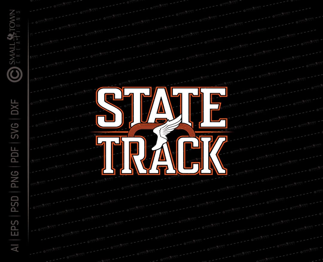 State Track and Field SVG // © Smalltownnecreations 5.20.25 - Etsy