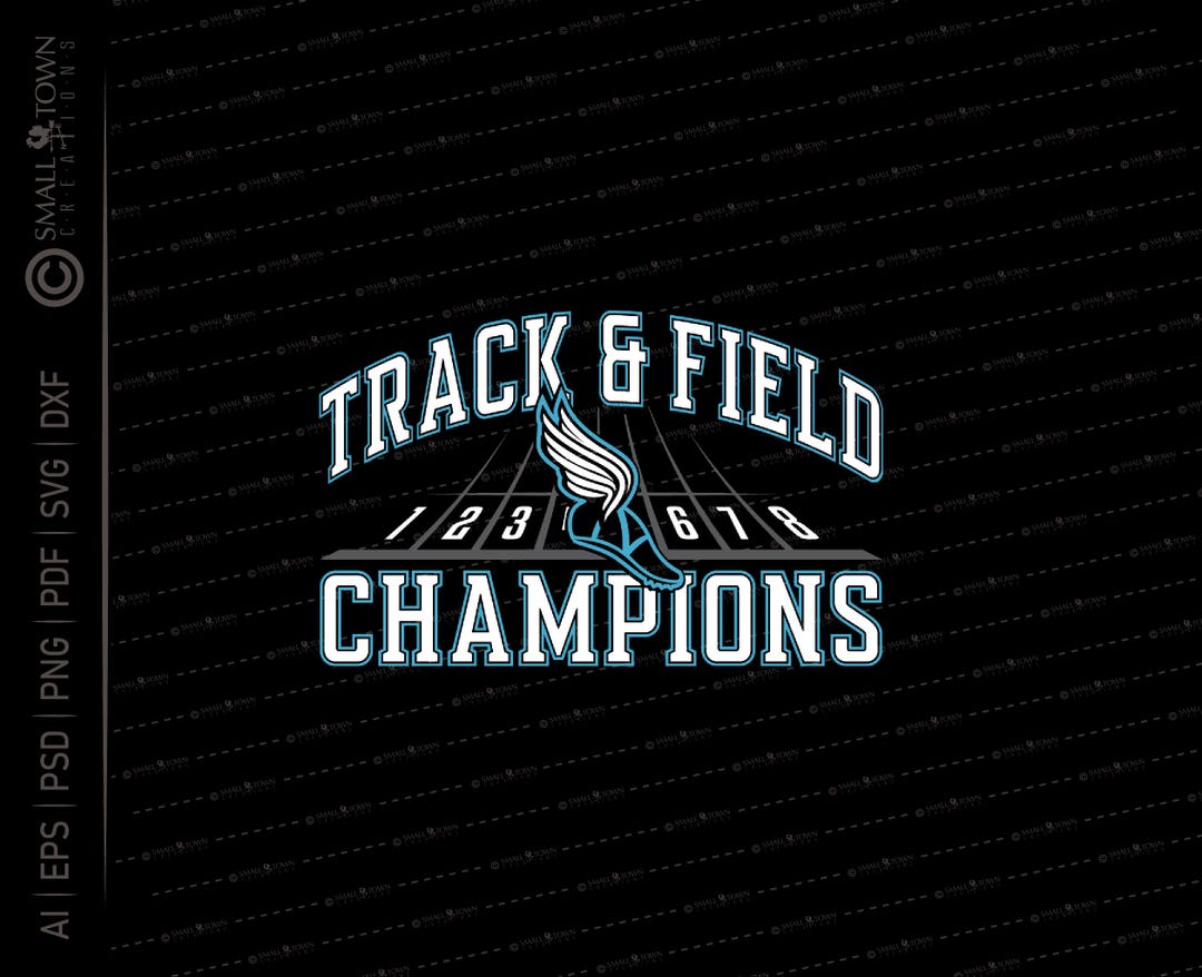 Track and Field Champions SVG // © Smalltownnecreations 4.19.22 - Etsy