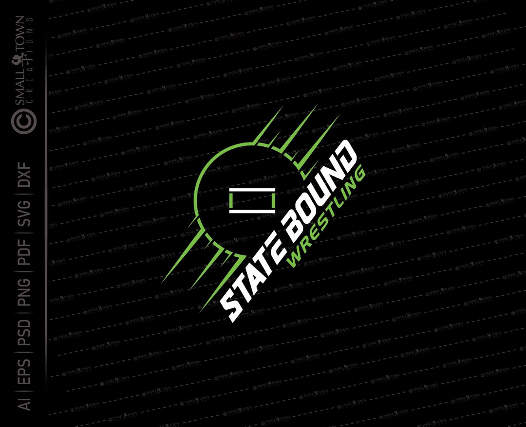 Wrestling State Bound SVG // © Smalltownnecreations 7.26.24 - Etsy