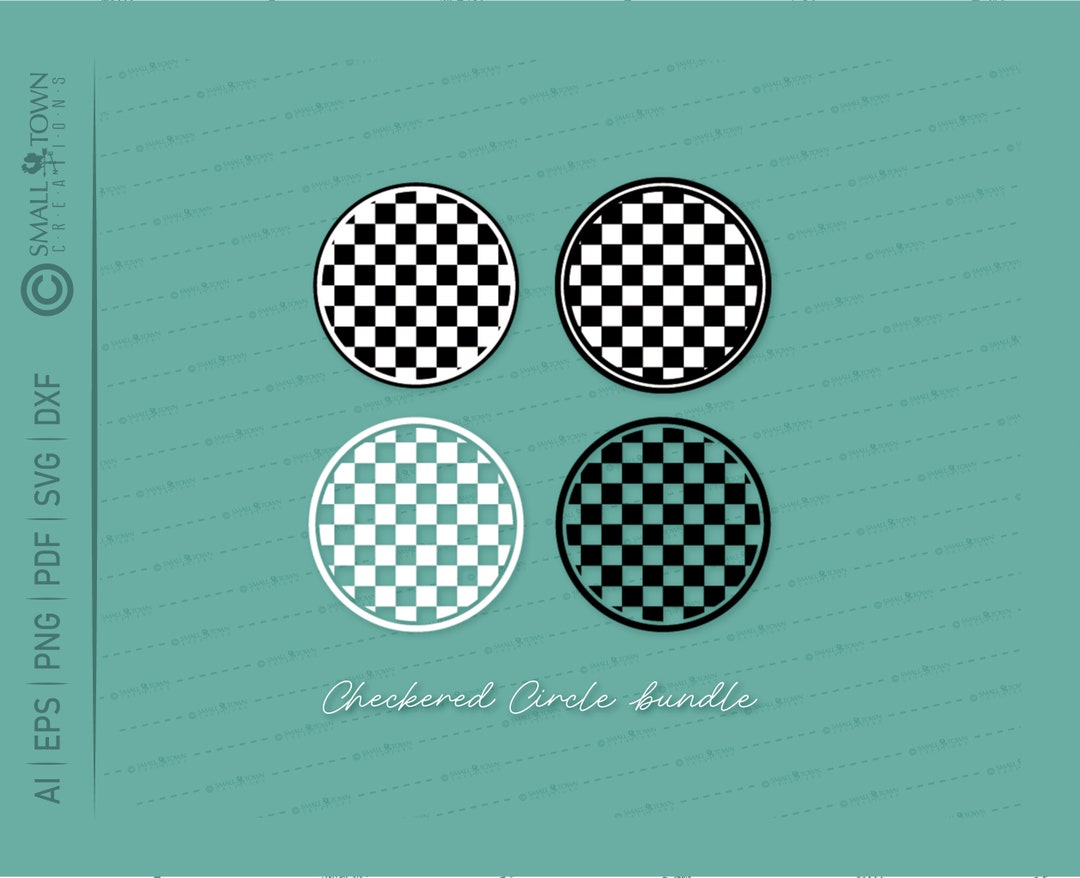 Checkered Frame Bundle SVG // Checkered Circle // Checkered Pattern ...
