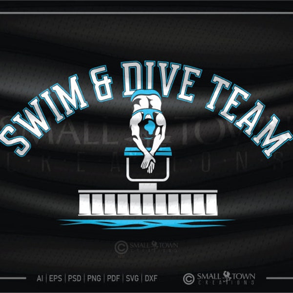 Swim and Dive Logo Svg - Etsy