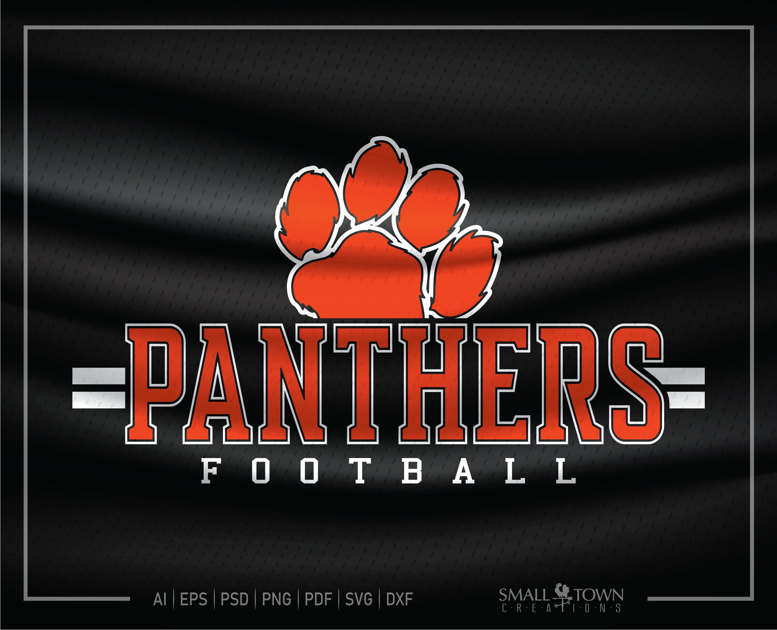 Panthers Football Panthers Mascot logo Panthers Paw Print | Etsy