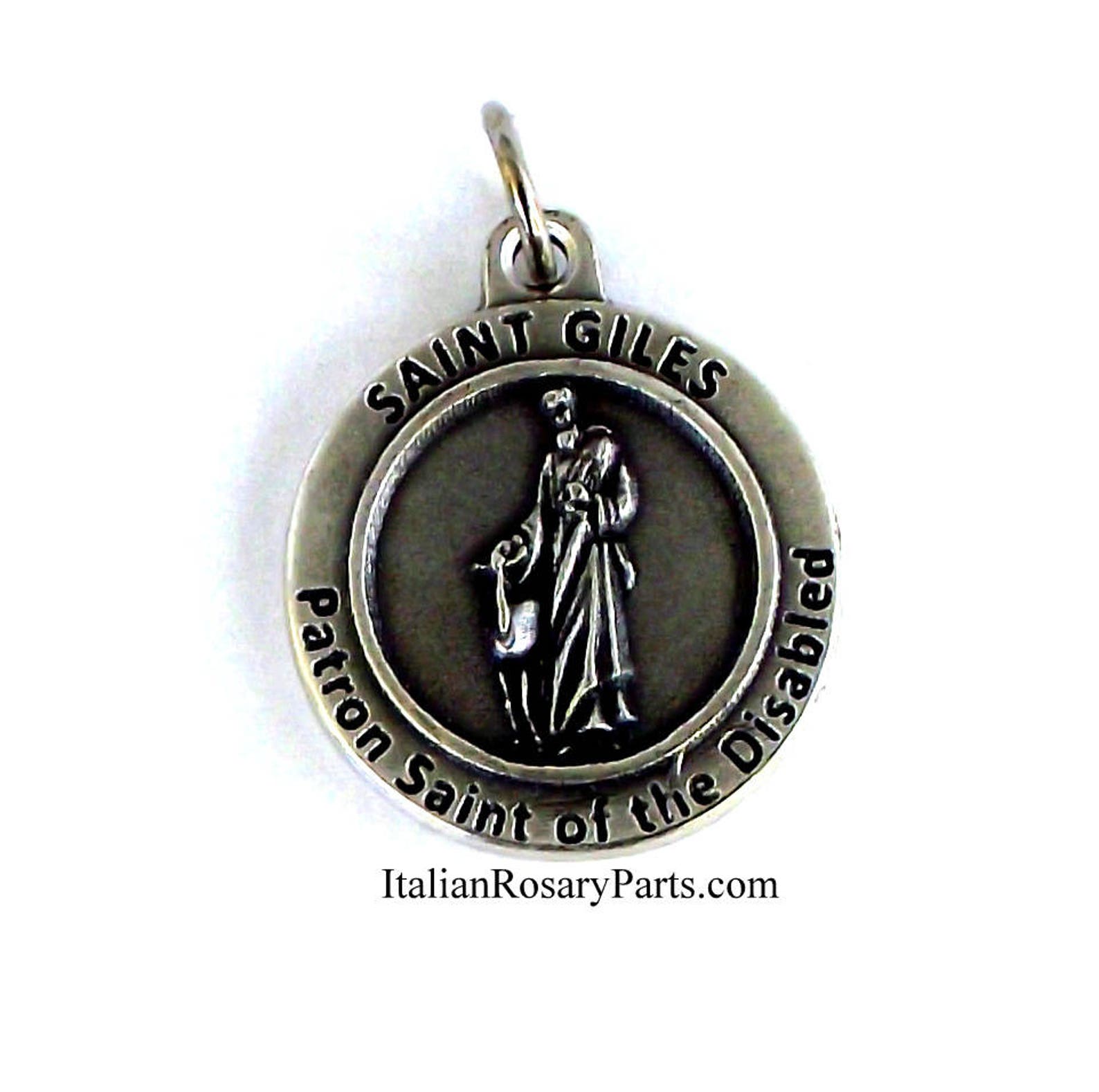 Saint Giles With Deer Religious Medal Patron Saint of | Etsy