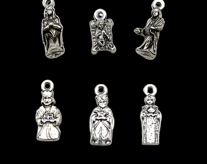 Nativity Set Bracelet Charms Virgin Mary, Baby Jesus, Saint Joseph and ...