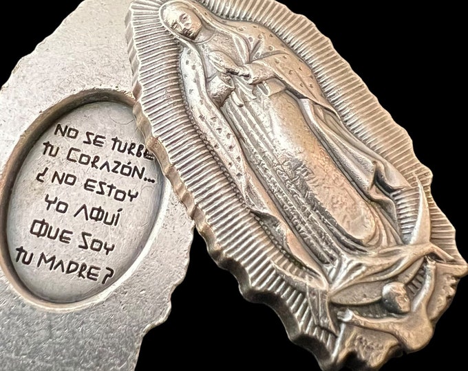 Miraculous Medal Sliding Silver Rose Locket Religious Medal | Italian ...
