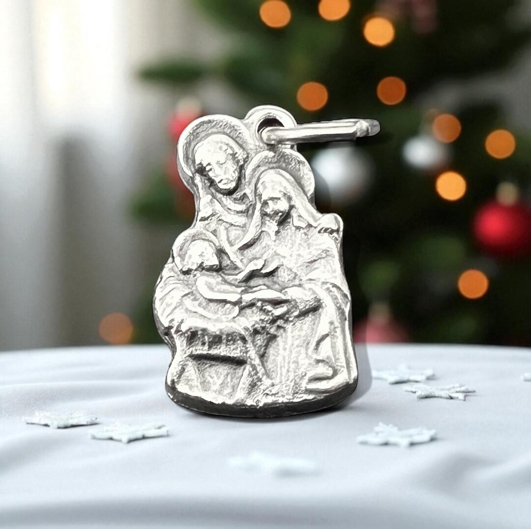 Catholic Holy Family Charm, Nativity Medal for Rosary Bracelet, Made in ...
