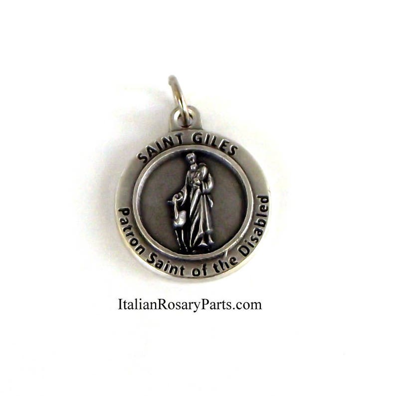 Saint Giles With Deer Religious Medal Patron Saint of - Etsy