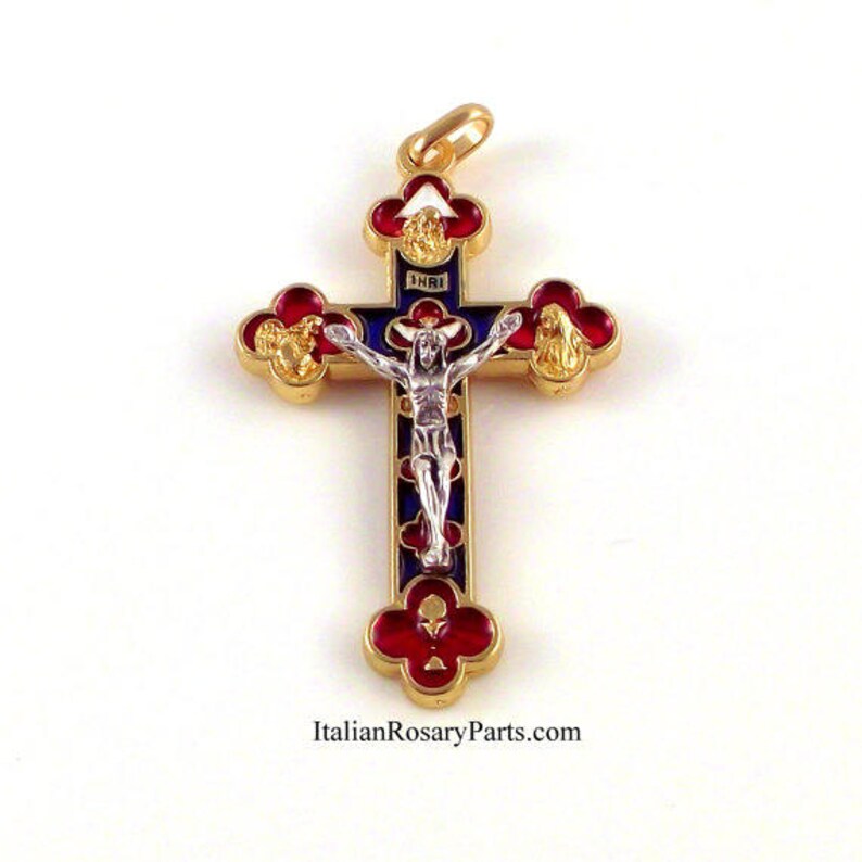 Trinity Jubilee Red and Blue Enamel Rosary Crucifix and Gold - Etsy