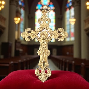 Gold Fleur De Lis Rosary Crucifix Italian Made Etsy