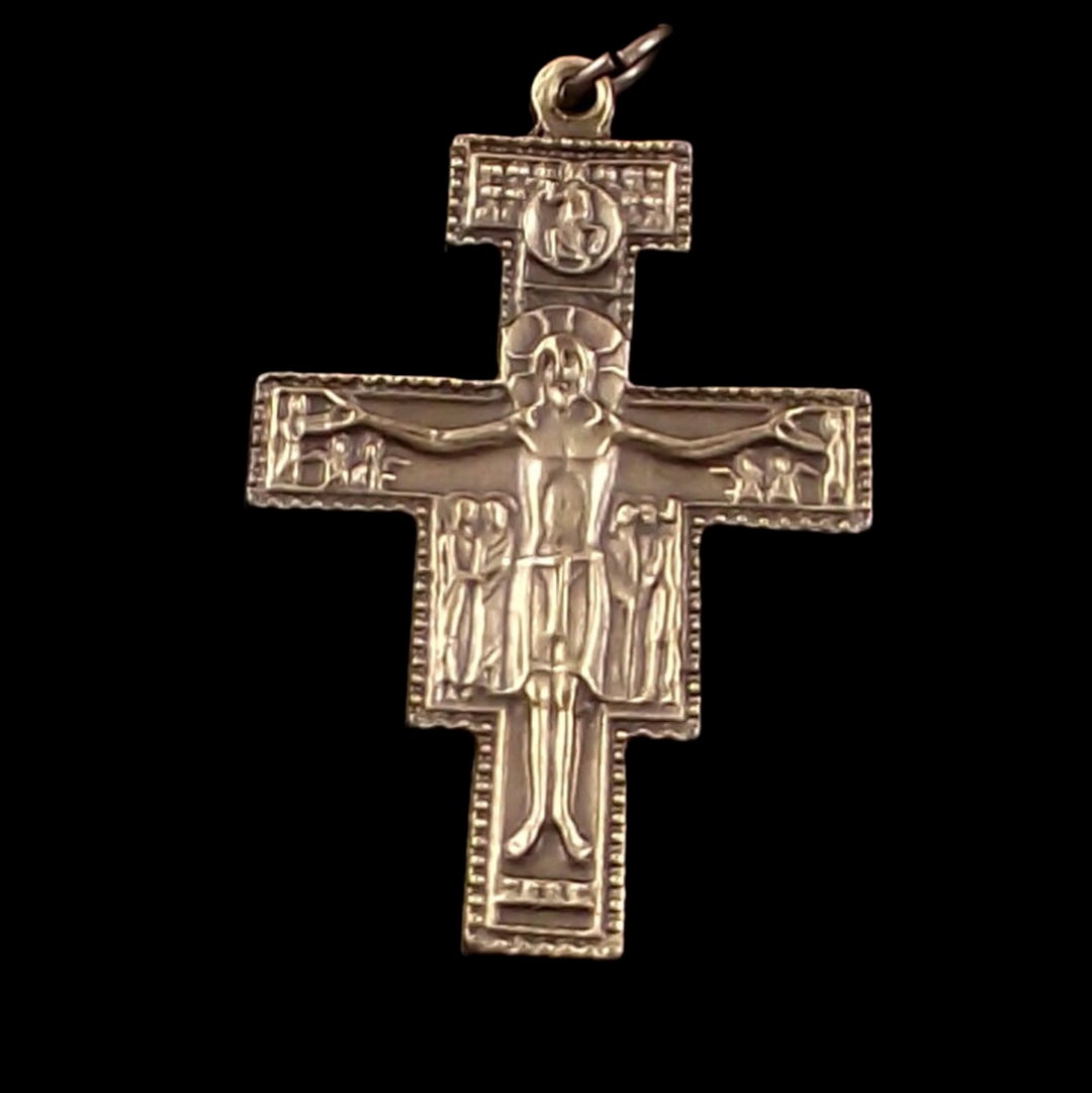 Bronze San Damiano Rosary Crucifix With English Prayer on Back ...