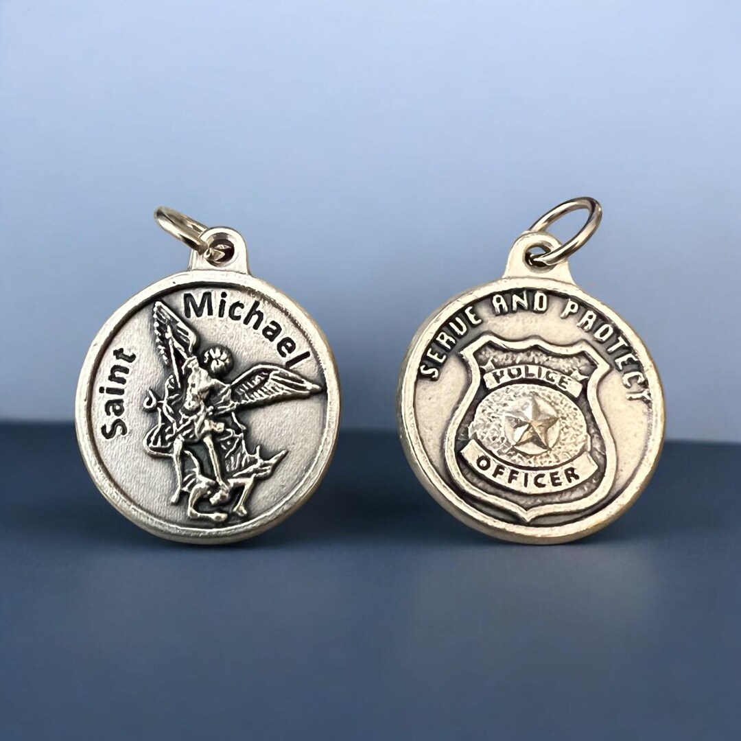 Saint Michael Police Officer Badge Medal, Made in Italy - Etsy