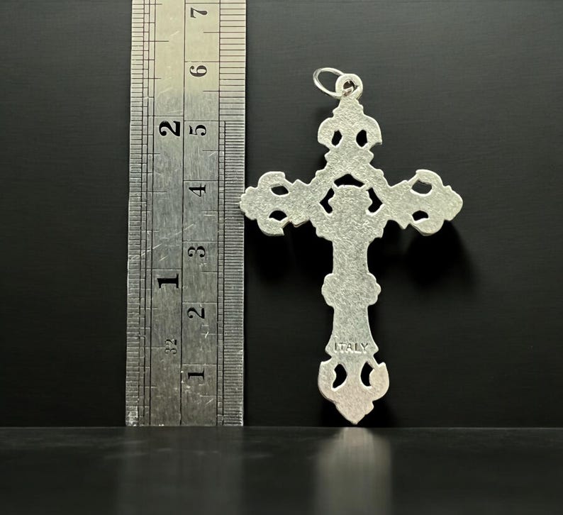 Catholic Rosary Crucifix: Intricate Silver Fleur-de-lis Design, Italian ...