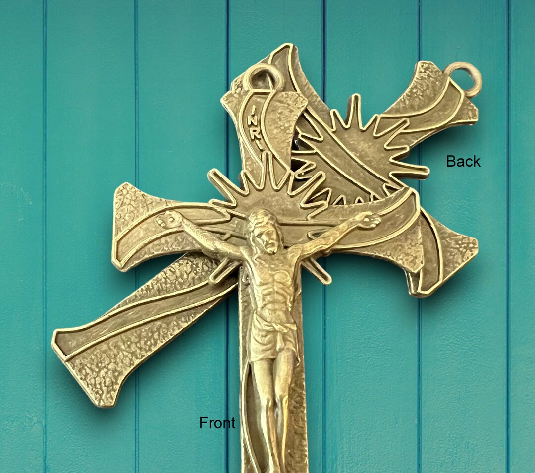 Double Sided Sun Ray Rosary Crucifix, Bronze, for Rosary Making ...