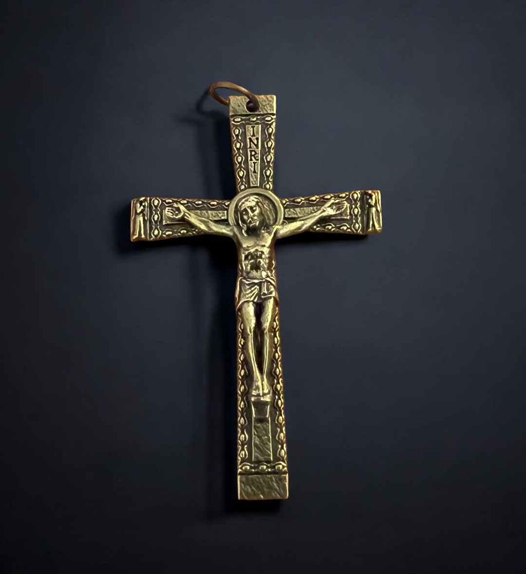 Bronze Rosary Crucifix: Italian Religious Supply With Intricate Border ...