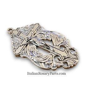 Adoring Angels Large Silver Rosary Crucifix Italian Rosary Parts - Etsy