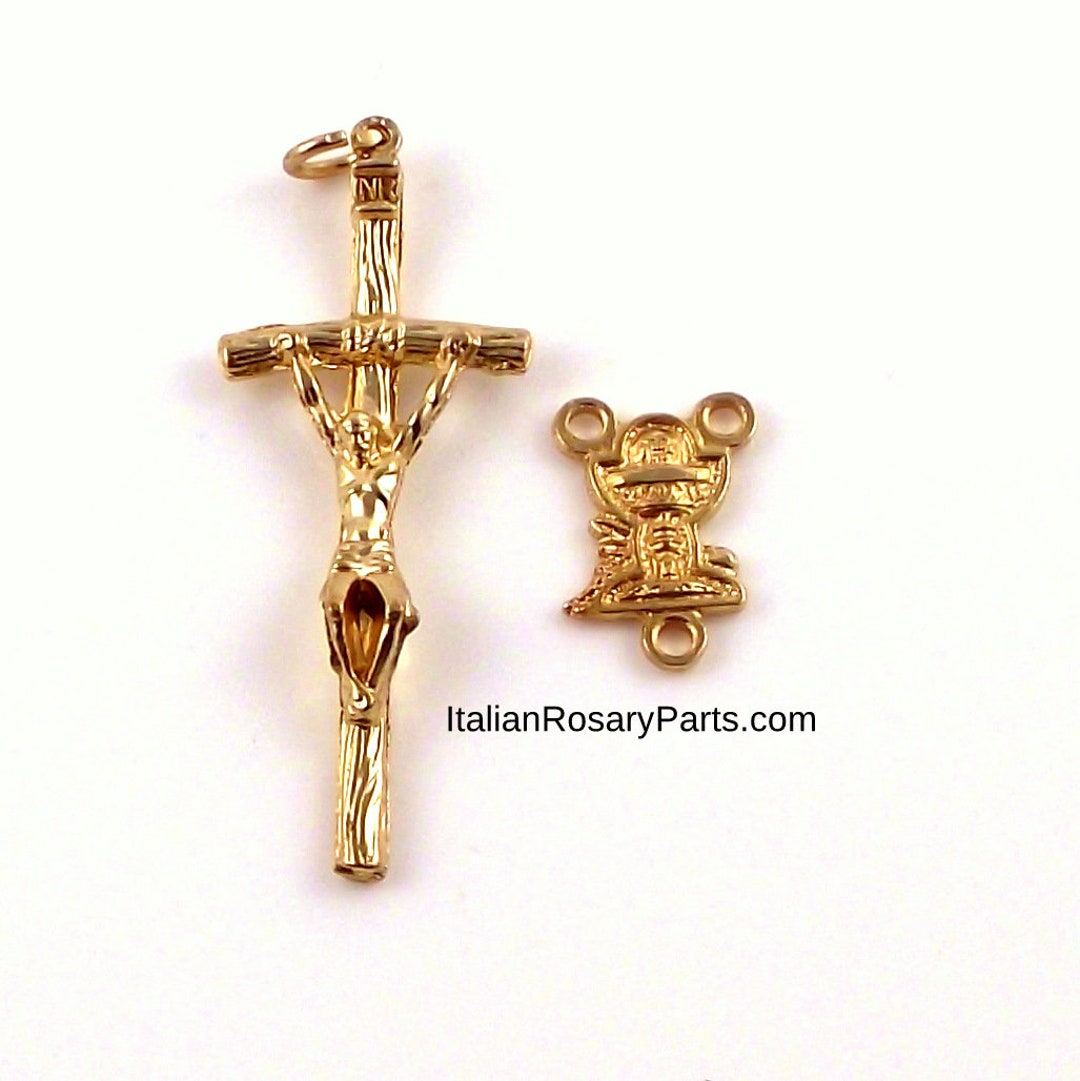 Gold Tone Chalice and Pope John Paul II Rosary Crucifix and Chalice ...