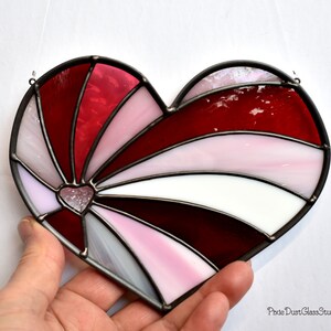 Stained Glass Heart Suncatcher, Valentine Window Hanging, Valentines ...