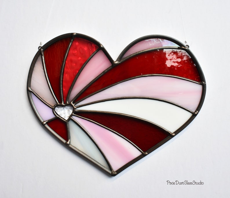 Stained Glass Heart Suncatcher Valentine Window Hanging - Etsy