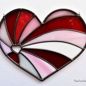 Stained Glass Heart Suncatcher, Valentine Window Hanging, Valentines ...