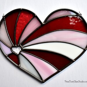 Stained Glass Heart Suncatcher, Valentine Window Hanging, Valentines ...