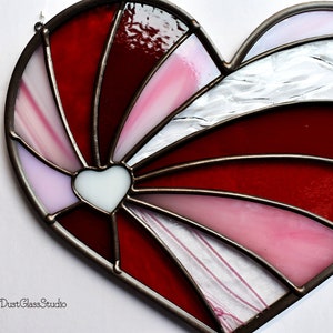Stained Glass Heart Suncatcher, Valentines Window Hanging, Valentines ...