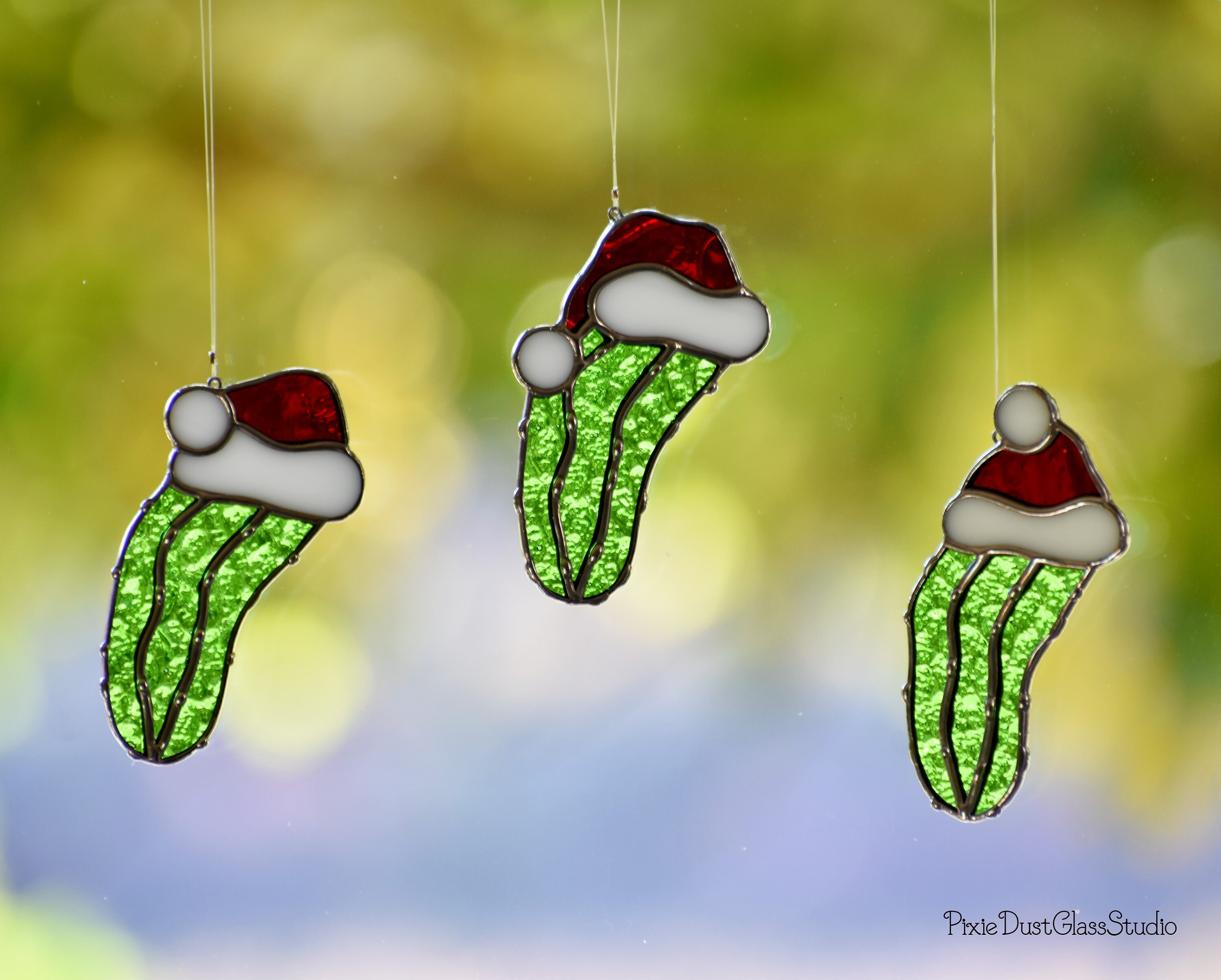 Stained Glass Christmas Pickle Ornament Family Christmas - Etsy
