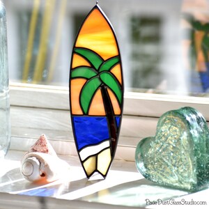 Stained Glass Surfboard Suncatcher, Glass Surfboard Ornament, Surf Art ...