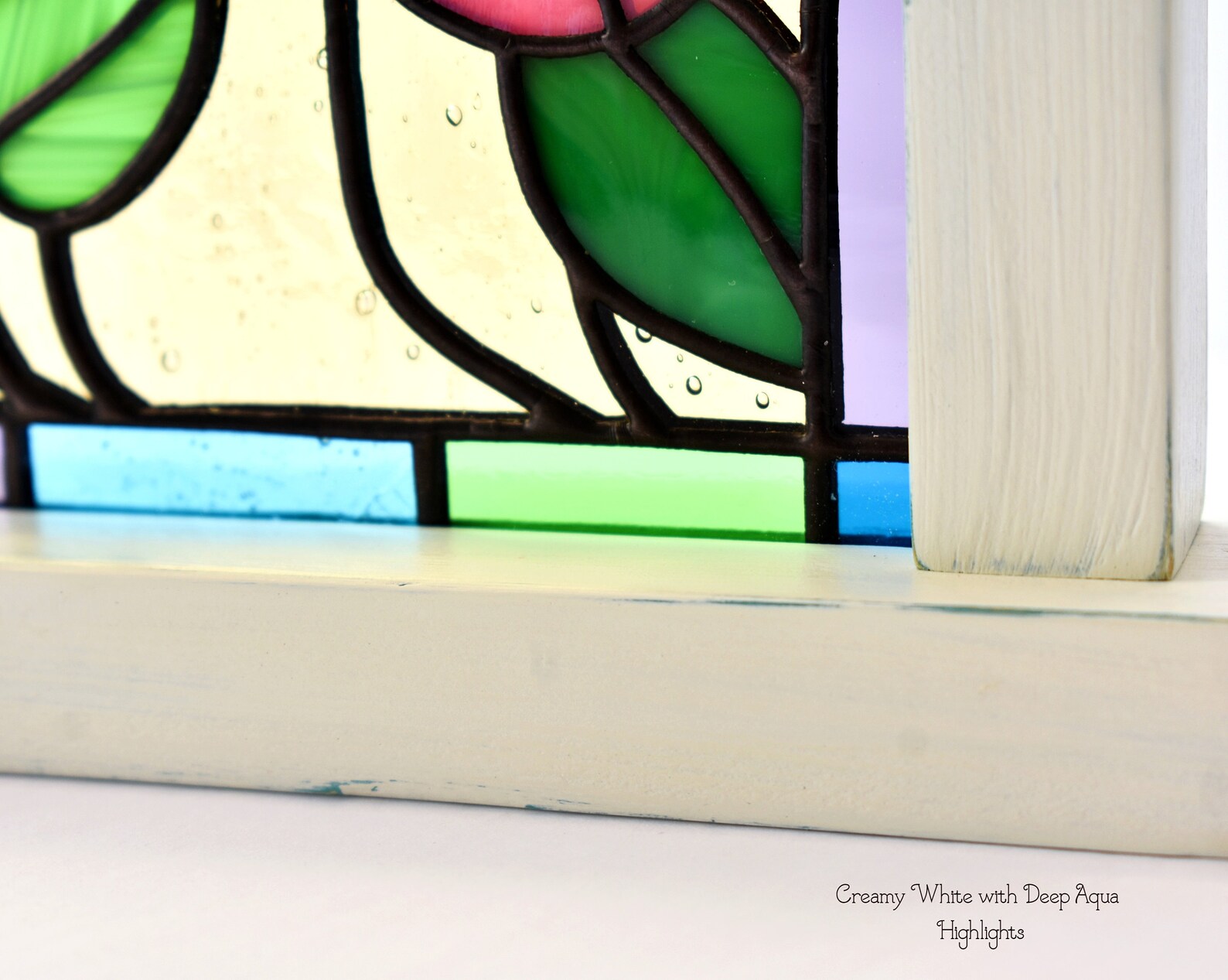 Mini Stained Glass Panel Mackintosh Rose Windowsill Sitter - Etsy