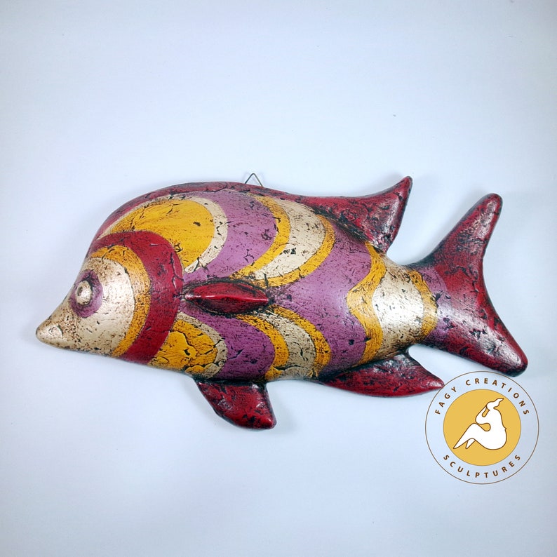 Fish Sculpture, Wall Decor, Fish Statue, Fish Wall Art, Fish Figurine ...