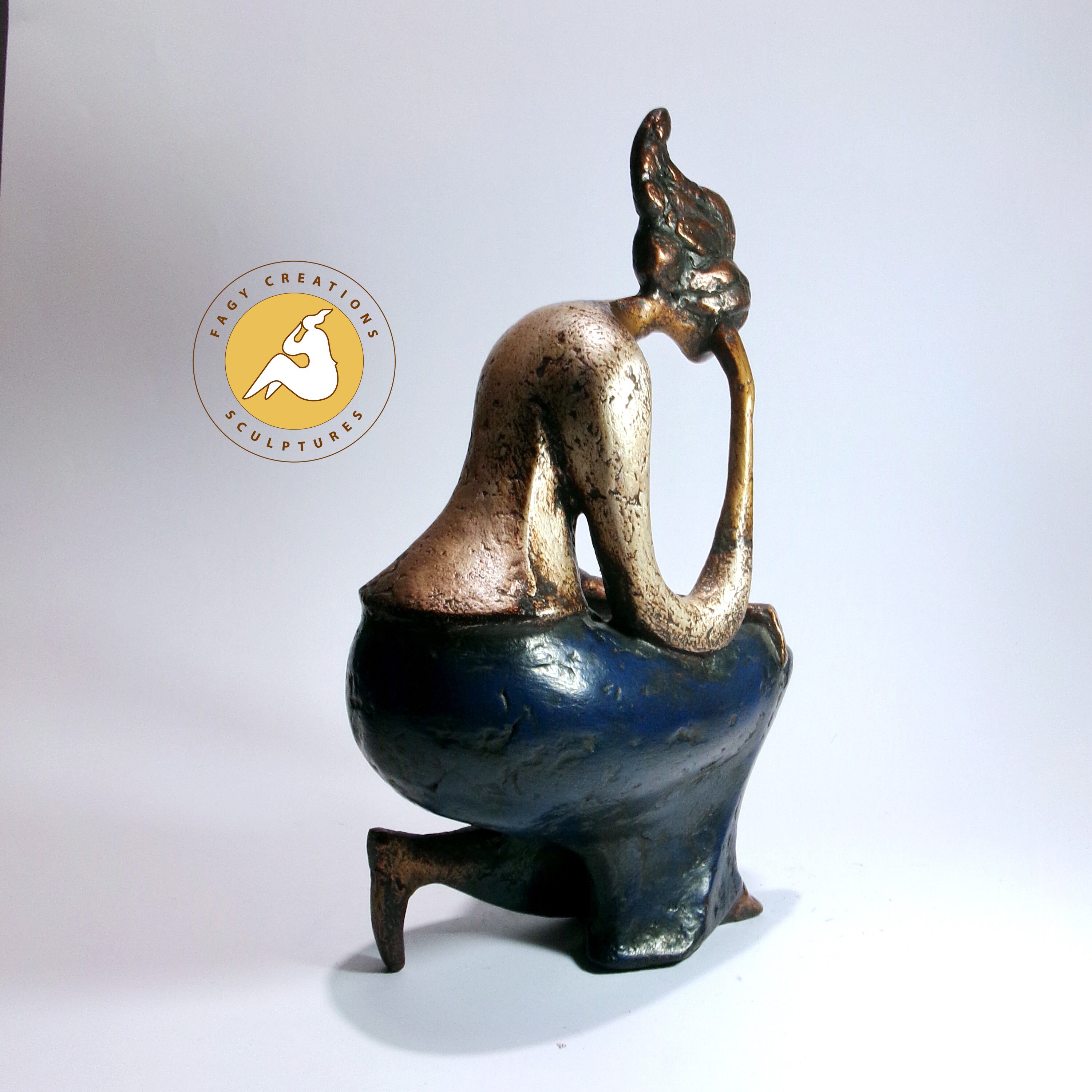 Sculpture Woman, Paper Mache Sculpture, Meditation Statue, Female ...