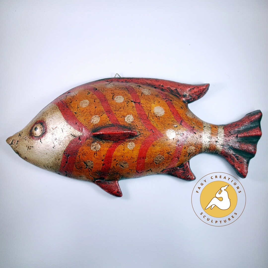 Fish Sculpture, Fish Wall Art, Wall Decor, Fish Statue, Fish Figurine ...