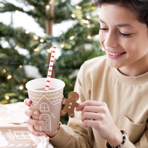 Gingerbread Cups Disposable Christmas Coffee Cup Gingerbread Coffee Cup ...