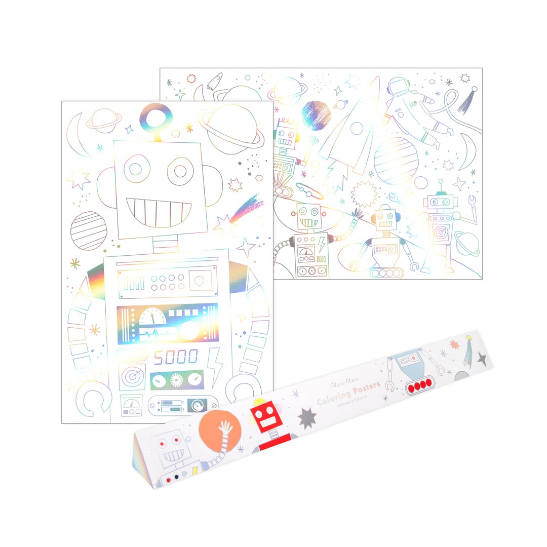 Space & Robot Coloring Posters for Kids - Etsy