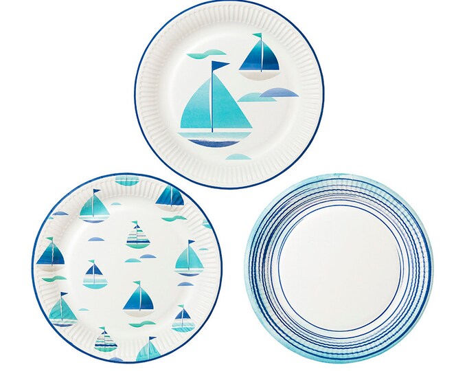 Nautical Party Plates large Nautical Baby Shower Ahoy Its a Boy ...