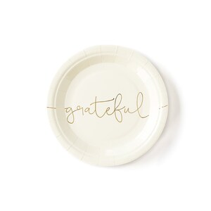Thankful & Grateful Plate Set Thanksgiving Paper Plates Thanksgiving ...
