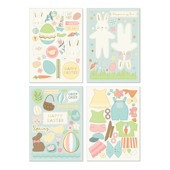 Easter Stickers | Bunny Paper Dolls - Cute Bunny Stickers - Easter ...