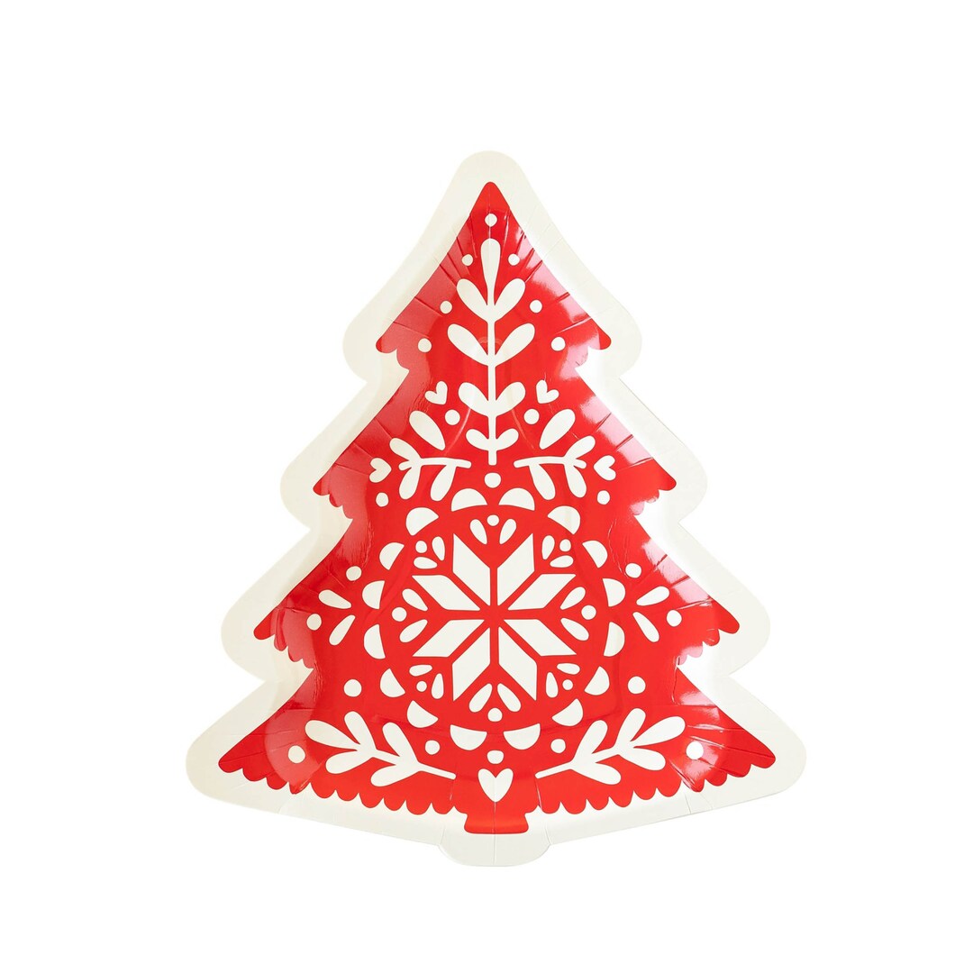 Scandinavian Christmas Tree Plates Christmas Holiday Paper Plates ...