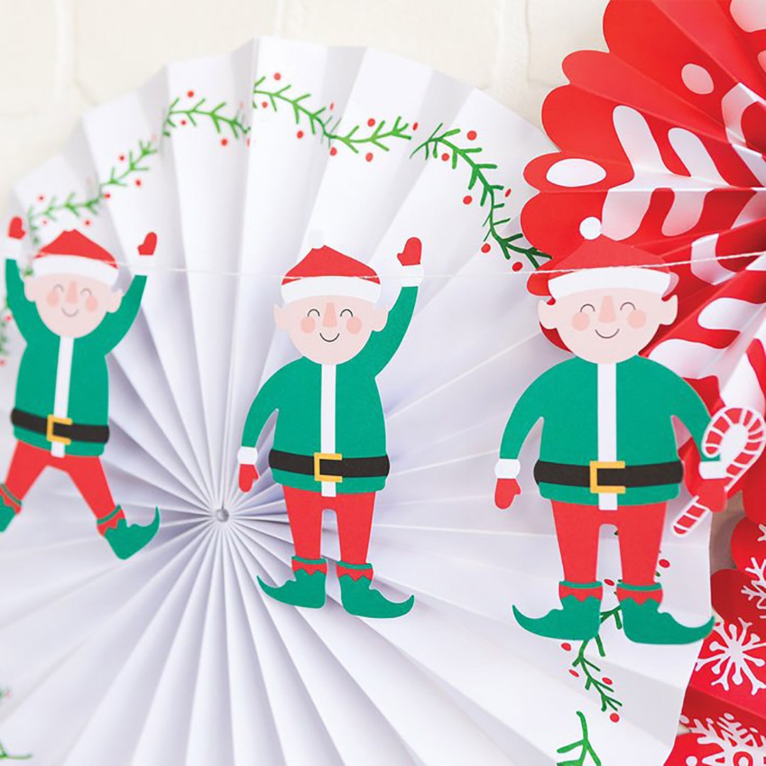 Christmas Elf Banner Holiday Garland With Santa's Elves, Christmas ...