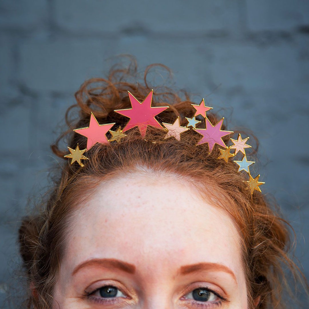 Star Headband Party Headband Gold Star Headband Pink - Etsy