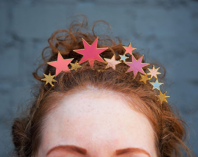 Star Headband | Party Headband - Gold Star Headband - Pink Party Decor ...