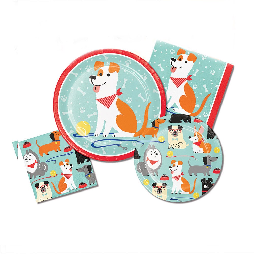 Dog Paper Plates Dog Plates Dog Party Supplies Dog | Etsy